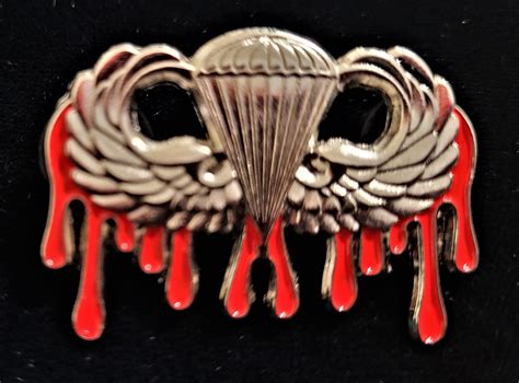 Us Army Airborne Paratrooper Blood Wings Pin Etsy