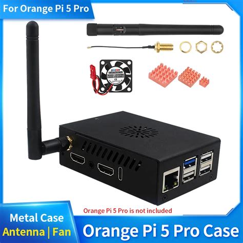 Металлический чехол для Orange Pi 5 Pro с вентилятором | AliExpress
