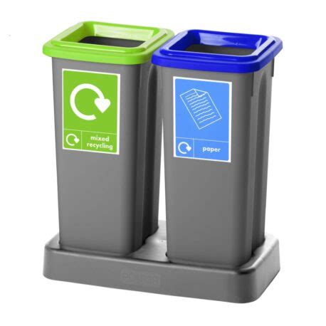 Plastic Recycling Bin With Lid Workplace Stuff Uk