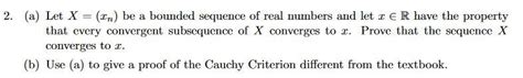 solved 2 a let x in be a bounded sequence of real