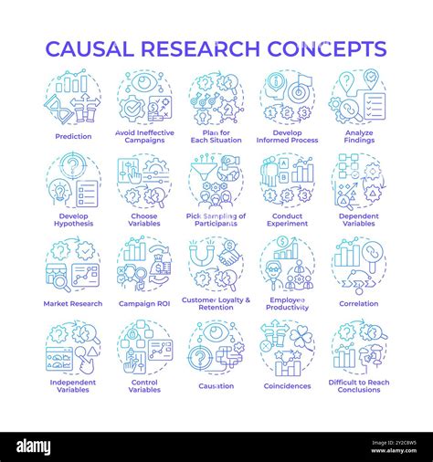 Causal Research Blue Gradient Concept Icons Stock Vector Image And Art
