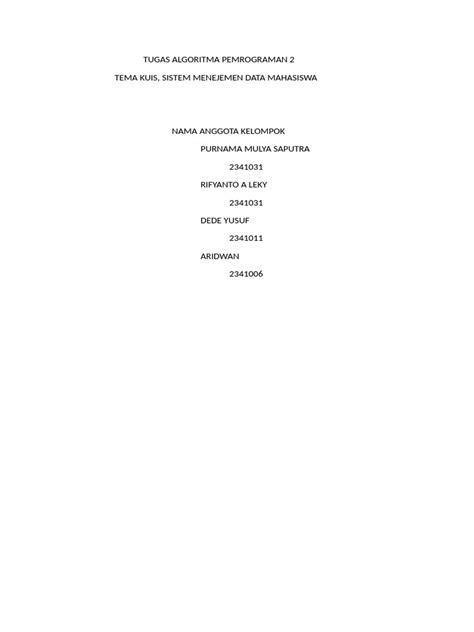 Tugas Algoritma Pemrograman 2 Pdf