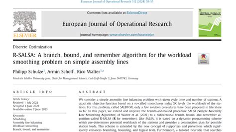 R Salsa A Branch Bound And Remember Algorithm For The Workload