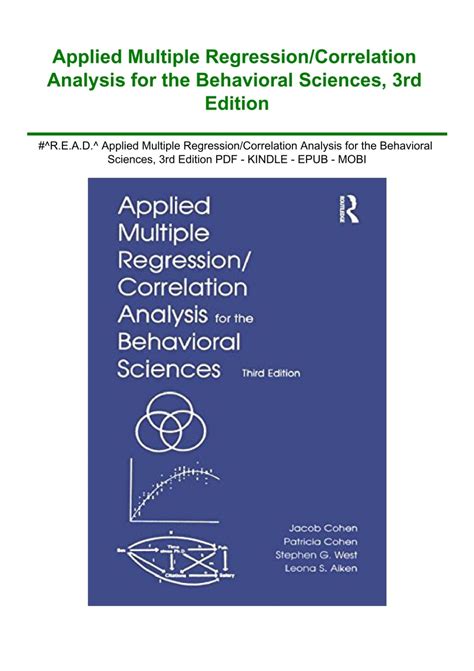 Read Applied Multiple Regressioncorrelation Analysis For The Behavioral Sciences 3rd