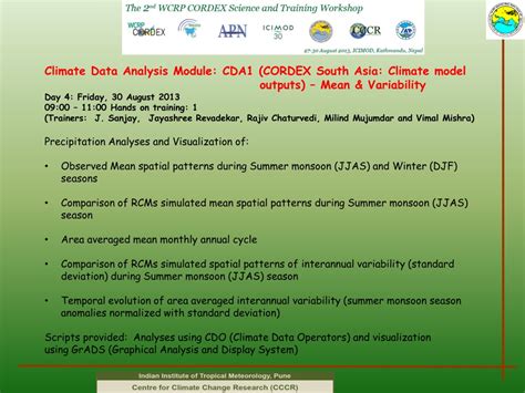 Ppt Hands On Training In Cordex South Asia Data Analysis Module 1