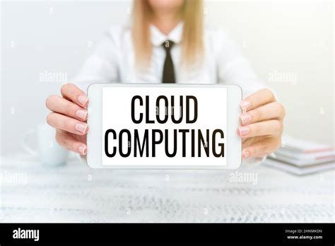 Writing Displaying Text Cloud Computing Concept Meaning Use A Network