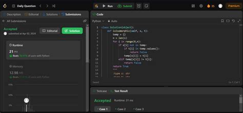 Soumyashis Sarkar On Linkedin Day 97100 Of My 100daysofcode 205 Isomorphic Strings Link