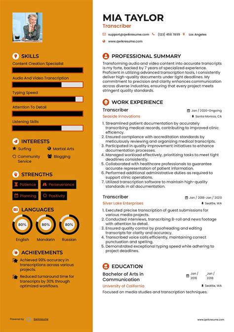 10 Transcriber Resume Samples And Templates For 2025