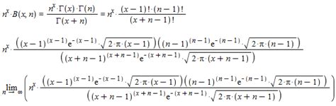 Sterling Approximation Of Beta Function