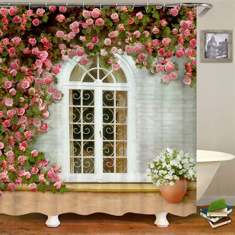 ZASLONA PRYSZNICOWA Ogród kwiaty ro liny 3D 12543207320 oficjalne archiwum Allegro