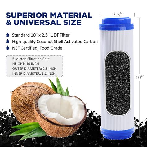 Water Filter Cartridge Udf 10x25 Coconut Granular Activated Carbon