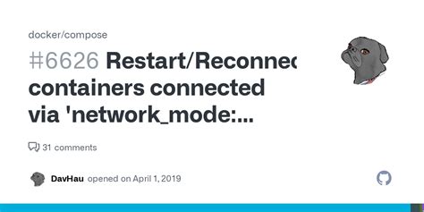 Restart Reconnect Containers Connected Via Network Mode Service Automatically When Main