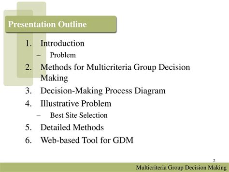 Ppt Multi Criteria Group Decision Making Methods And Integrated Web Based Decision Support