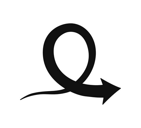 Hand Drawn Loop Arrow Icon Doodle Bold Black Arrow Design Line With