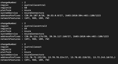 find azure ip ranges and service tags with powershell