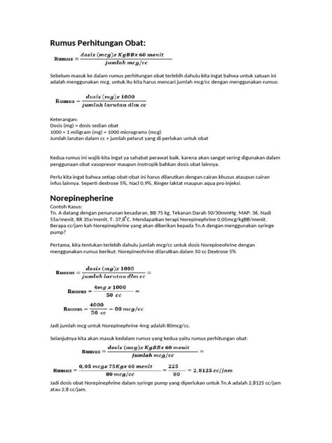 Rumus Perhitungan Obat Pdf