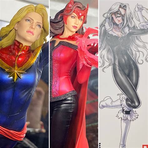 Kotobukiya Artfx Premier Scarlet Witch And Captain Marvel Bishoujo Black