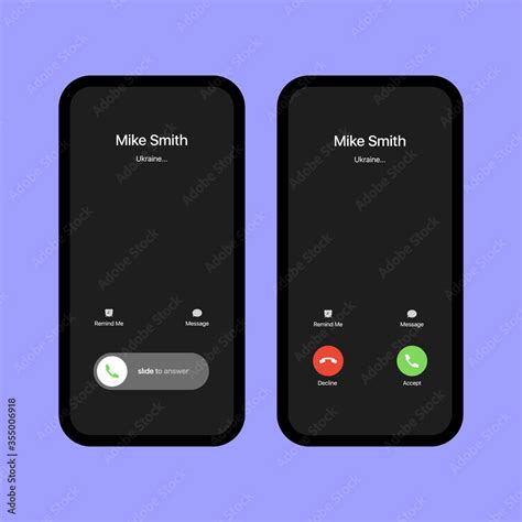 Iphone Call Screen Set Interface Slide To Answer Accept Button