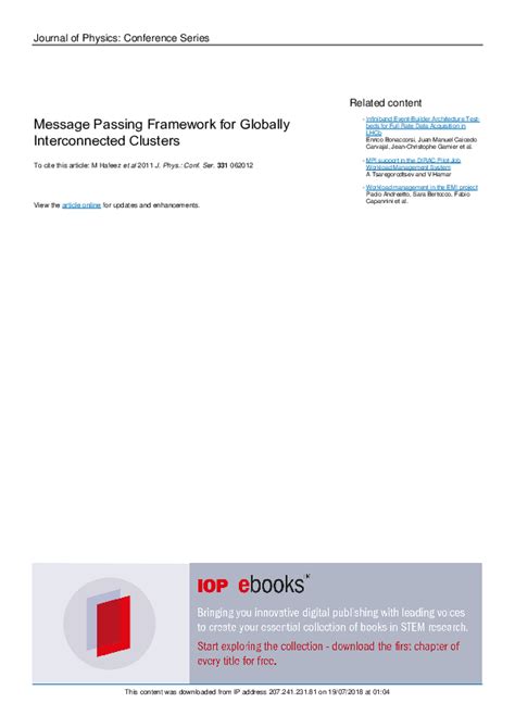 pdf message passing framework for globally interconnected clusters