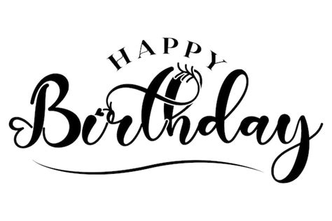 생일 축하 타이포그래피 글자 터 일러스트레이션 프리미엄 벡터