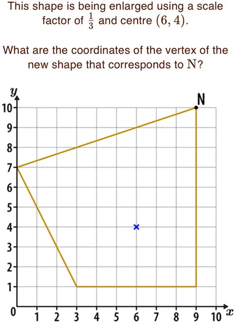 this shape is being enlarged using a scale factor of 1 3 and centre