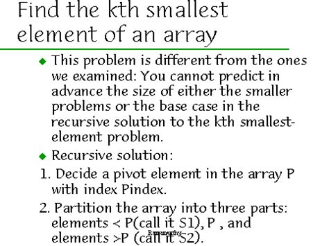 Find the kth smallest element of an array