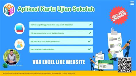 Aplikasi Cetak Kartu Ujian Siswa Sekolah Vba Excel Rudidowa Youtube