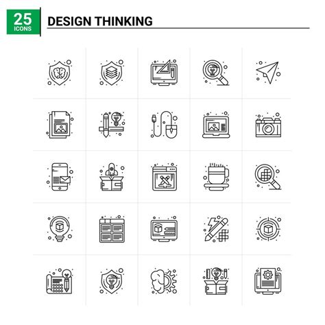 25 Design Thinking Icon Set Vector Background 19172995 Vector Art At Vecteezy
