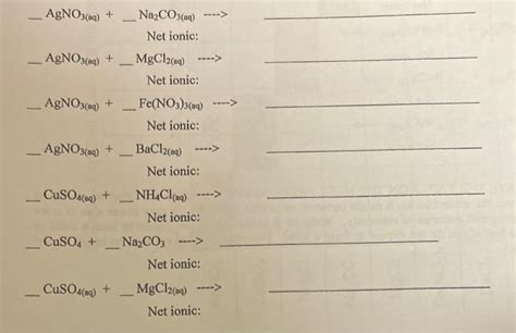 Solved Net Ionic Chegg