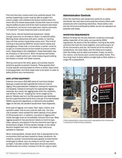Crane Safety And Labeling Guide Osha Safety Duralabel