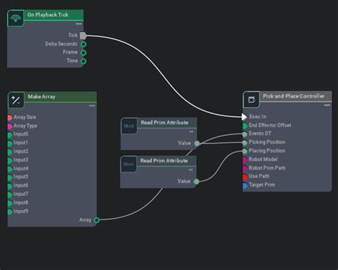 omnigraph pick and place controller node — isaac sim documentation