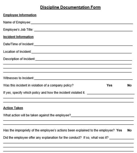 Free Disciplinary Action Form Templates Word Templatedata