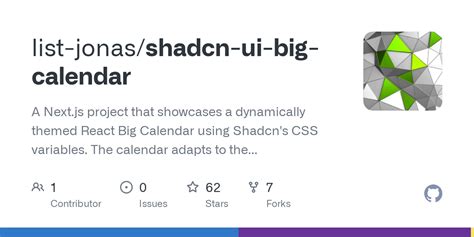 GitHub List Jonas Shadcn Ui Big Calendar A Next Js Project That Showcases A Dynamically