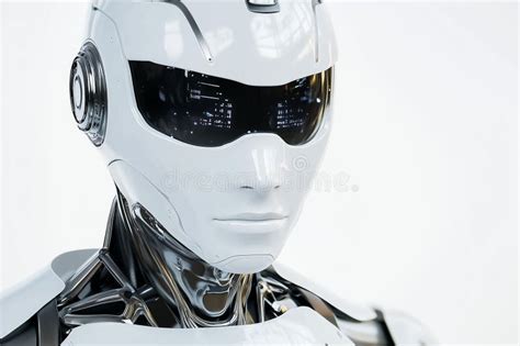 Humanoid Robot Sleek Metallic Design Stands High Tech Laboratory Stock Photos - Free & Royalty ...