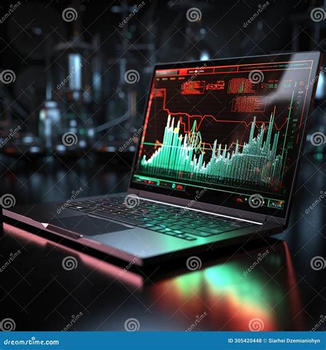 Application Of Laptop With Business Graph Analytical Data Trend