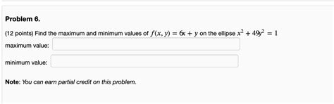 Solved Problem Points Find The Maximum And Minimum Chegg