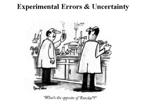 Experimental Errors Uncertainty Objectives Define precision accuracy Understand
