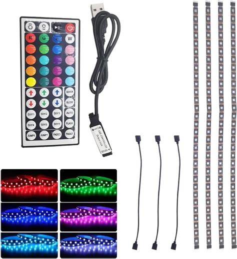 Amazon Com Vrabocry V RGB LED Strip Light USB With Key Remote Control Pre Cut Ft