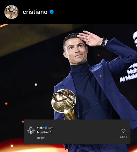 کامنت وینیسیوس جونیور برای کریستیانو رونالدو نامبر وان عکس طرفداری