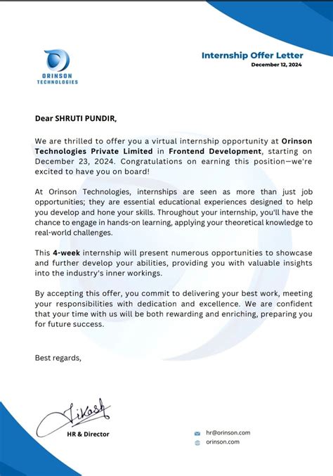 Frontenddevelopment Internshipjourney Orinsontechnologies Shruti