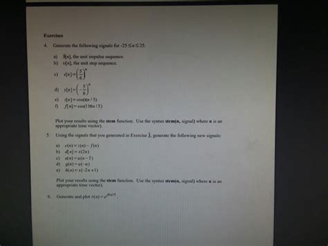 Solved Exercises Generate The Following Signals For 25