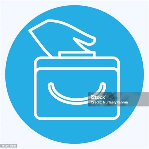 아이콘 도벽 중독 사전 기호와 관련이 있습니다 파란 눈 스타일 심플한 디자인 편집 가능 간단한 그림 감정에 대한 스톡 벡터 아트