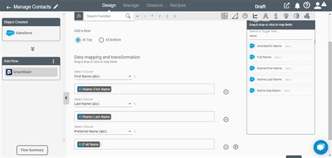 Smartsheet Data Mapping Connect Ipaas