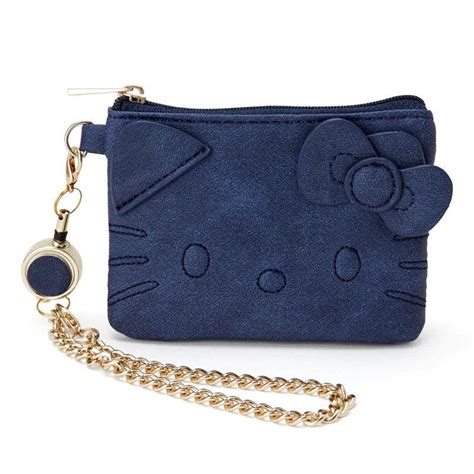 Hello Kitty Navy Blue Retractable Card Holder In Kawaii Shop