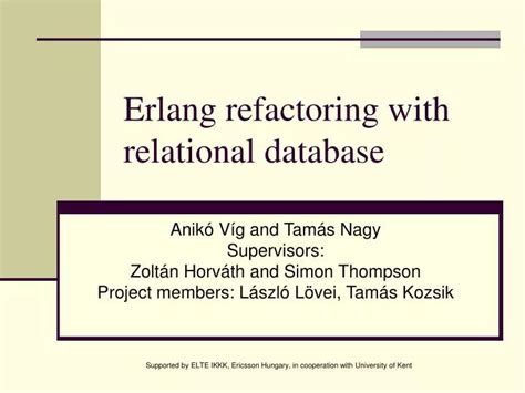 PPT Erlang Refactoring With Relational Database PowerPoint Presentation ID