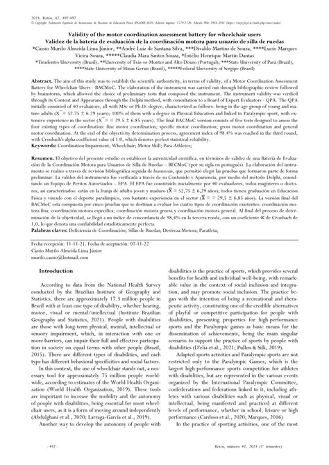 Pdf Validity Of The Motor Coordination Evaluation Battery For