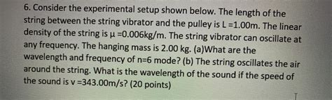 Solved 6 Consider The Experimental Setup Shown Below The