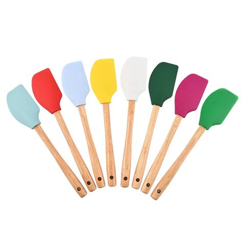 대형 나무 손잡이 퐁당 케이크 주걱 실리콘 크림 버터 베이킹 스크레이퍼 주방 비스킷 과자 블렌더 반죽 밀가루 믹서 Aliexpress