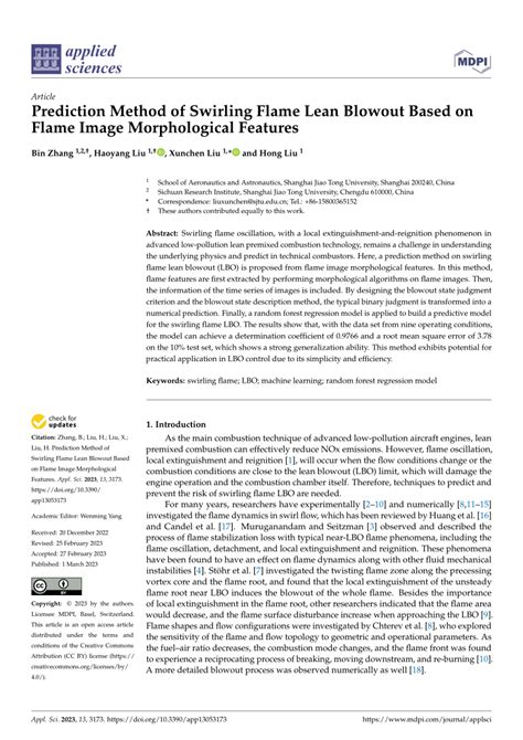 pdf prediction method of swirling flame lean blowout based on flame