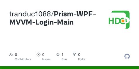 GitHub Tranduc Prism WPF MVVM Login Main